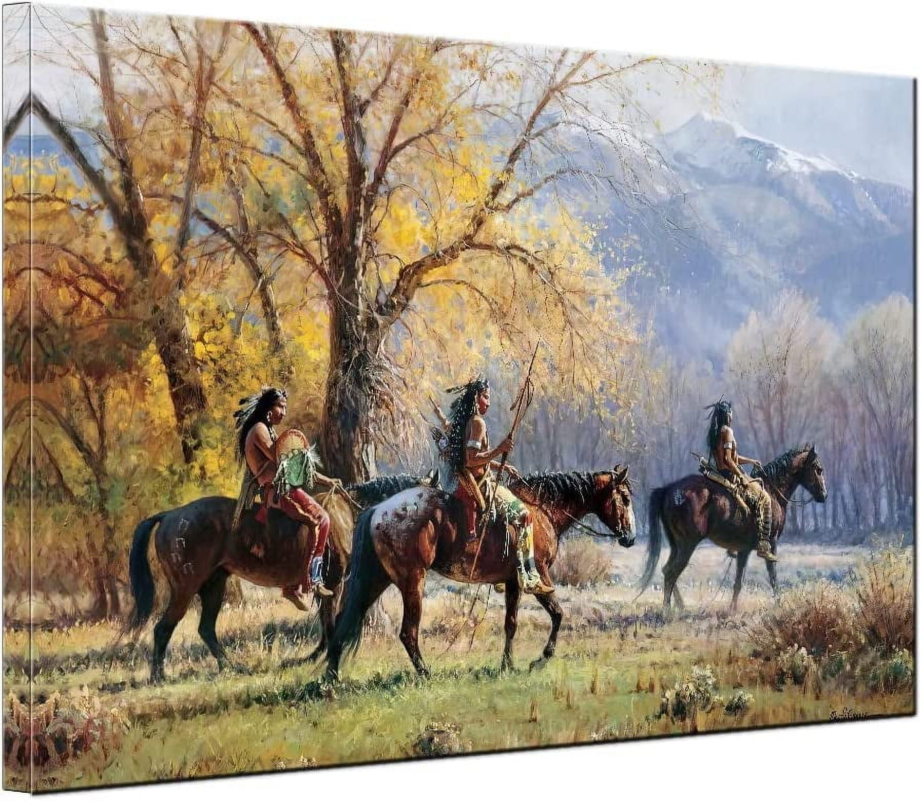 AEFER Native American Indian Office Lounge Wall Art Poster and Print ...