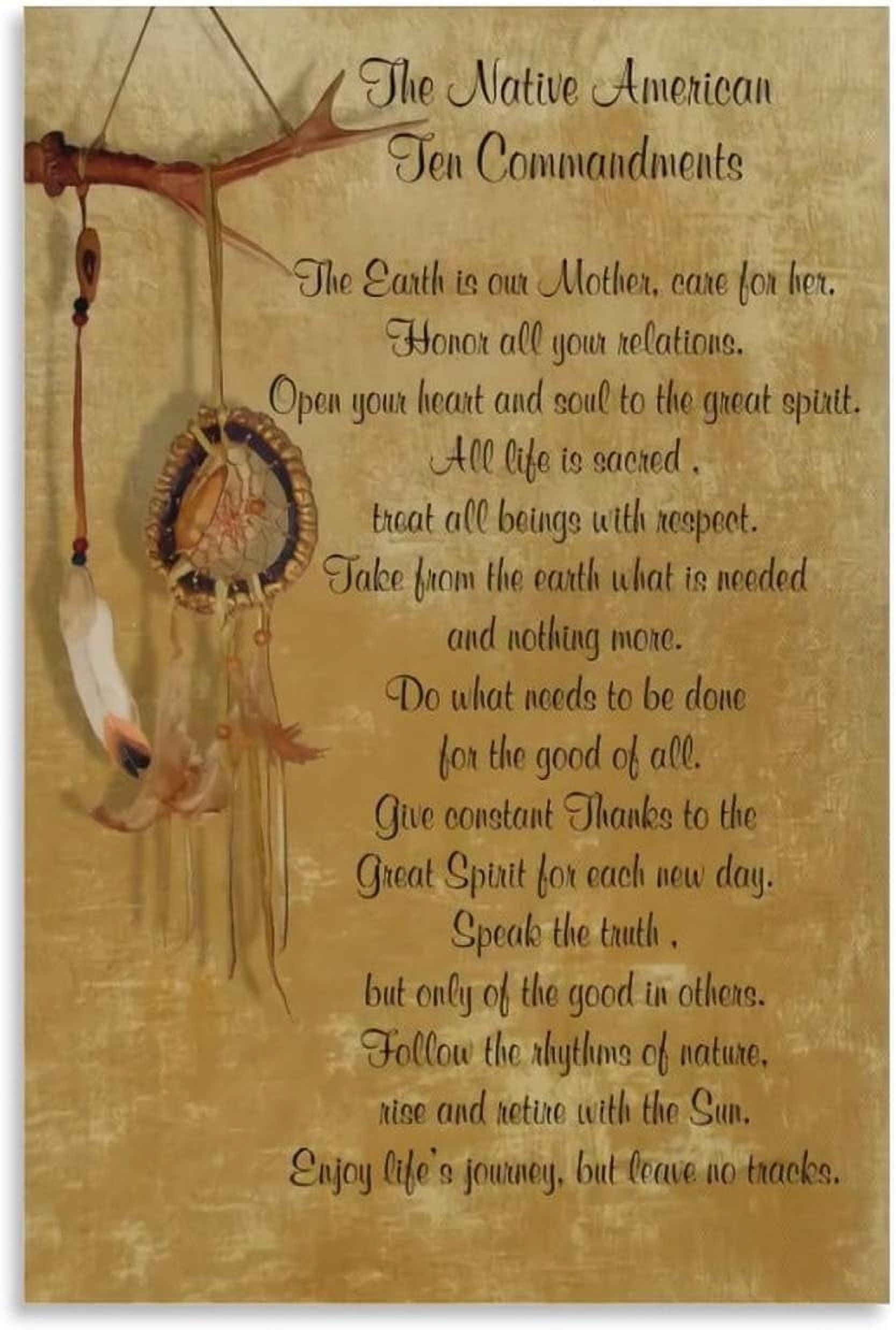 AEFER Native American Ten Commandments Canvas Poster Vintage Posters ...
