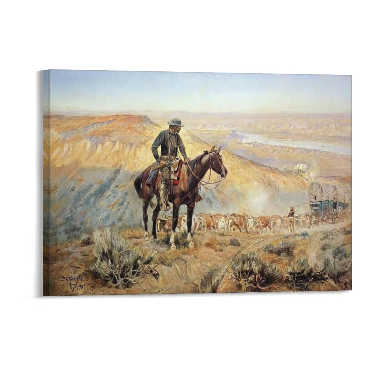 AEFER Native American Wall Art, Charles Marion Russell Canvas Prints ...