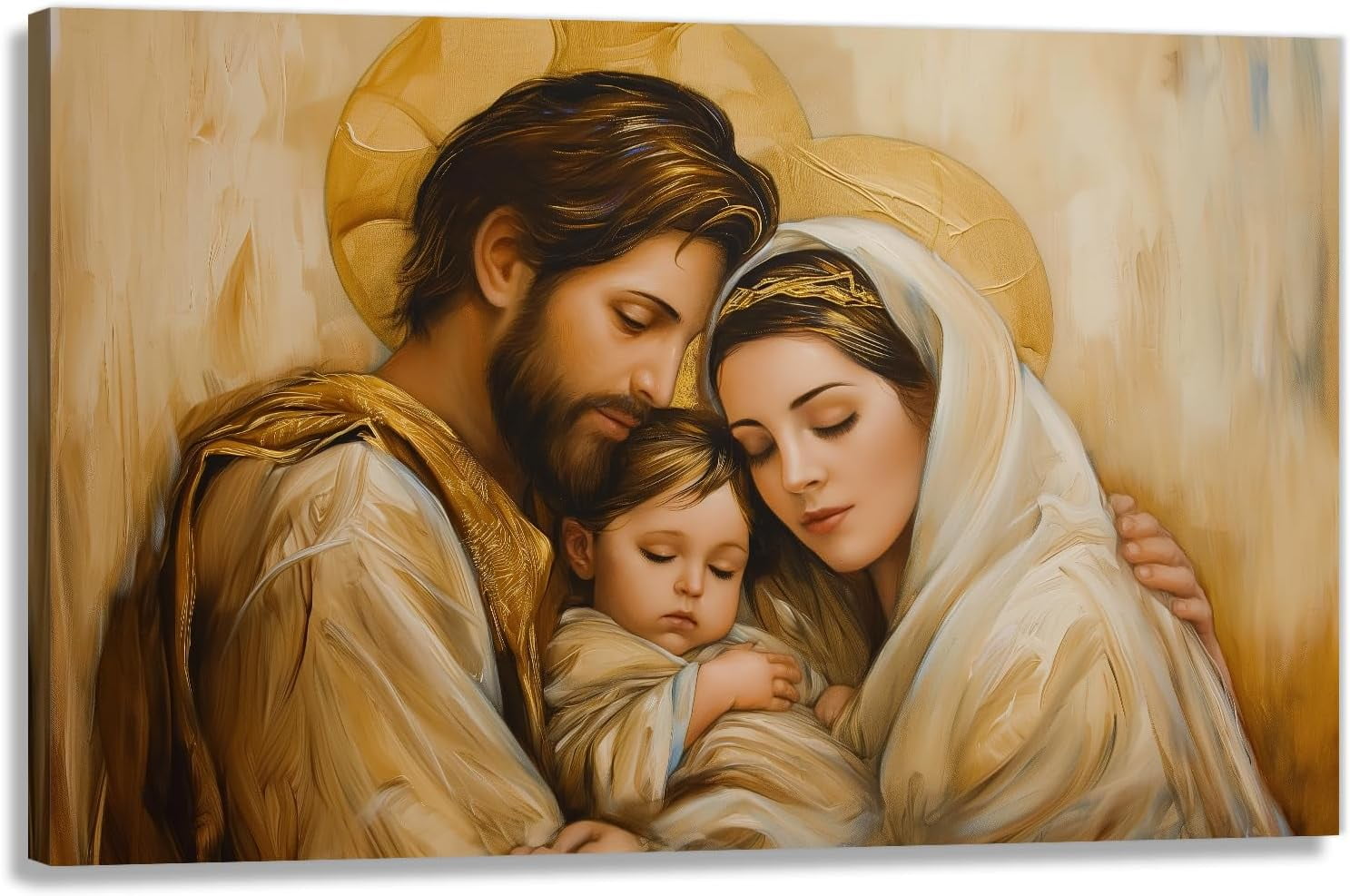 AEFER Nativity Scene Canvas Wall Decor Baby Jesus Christian Wall Art ...