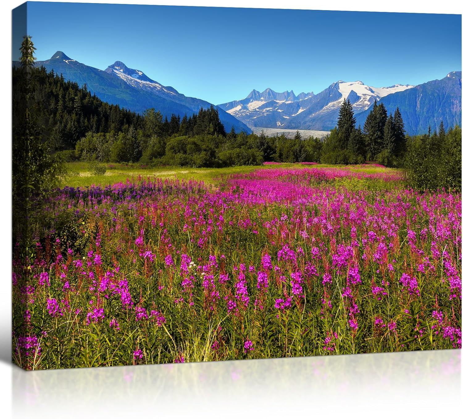 AEFER Nature Landscape Wall Art Purple Lavender Field Canvas Art Print ...