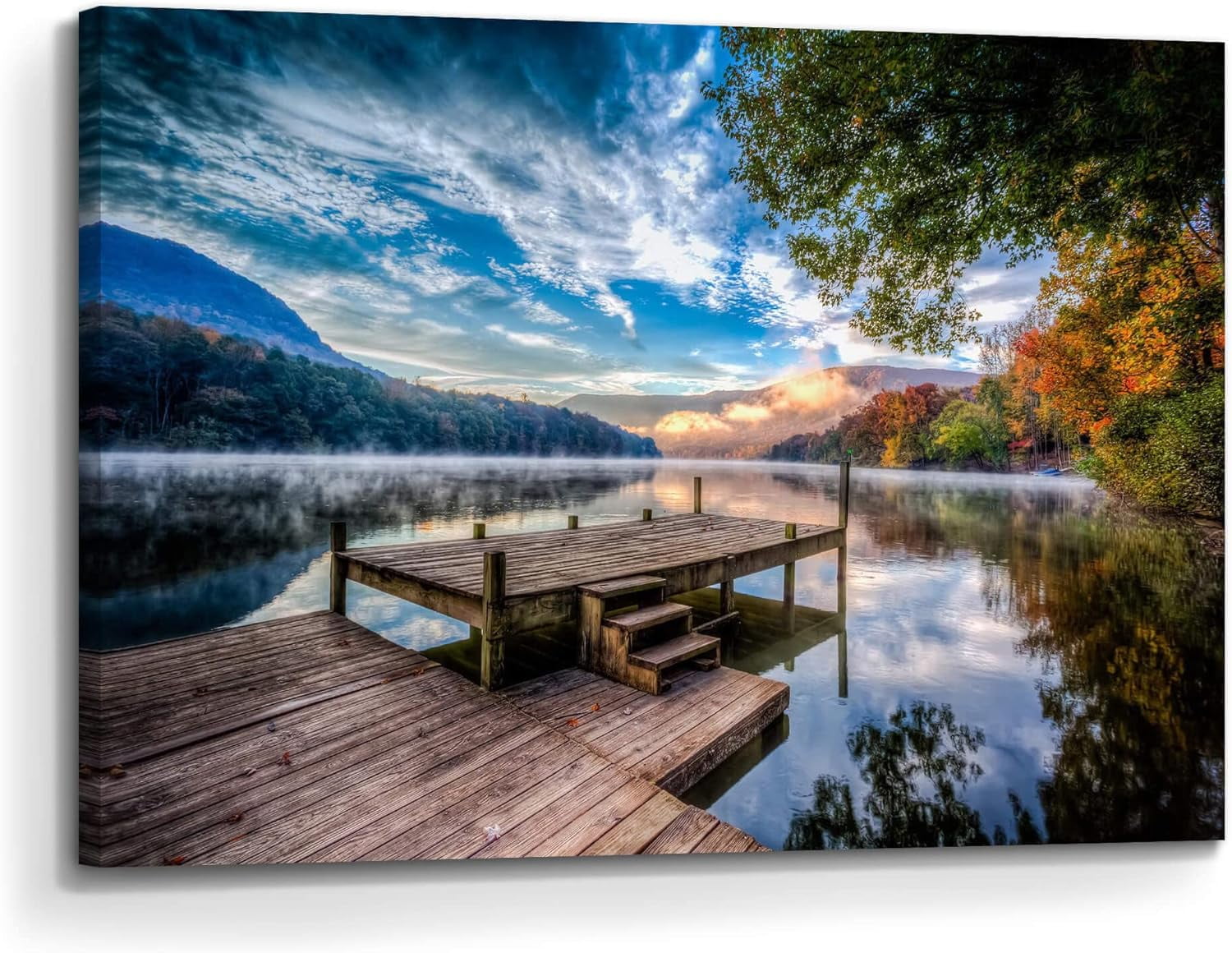 AEFER Nature Wall Art Canvas Decor: Lake Scene Picture Landscape Scenic ...
