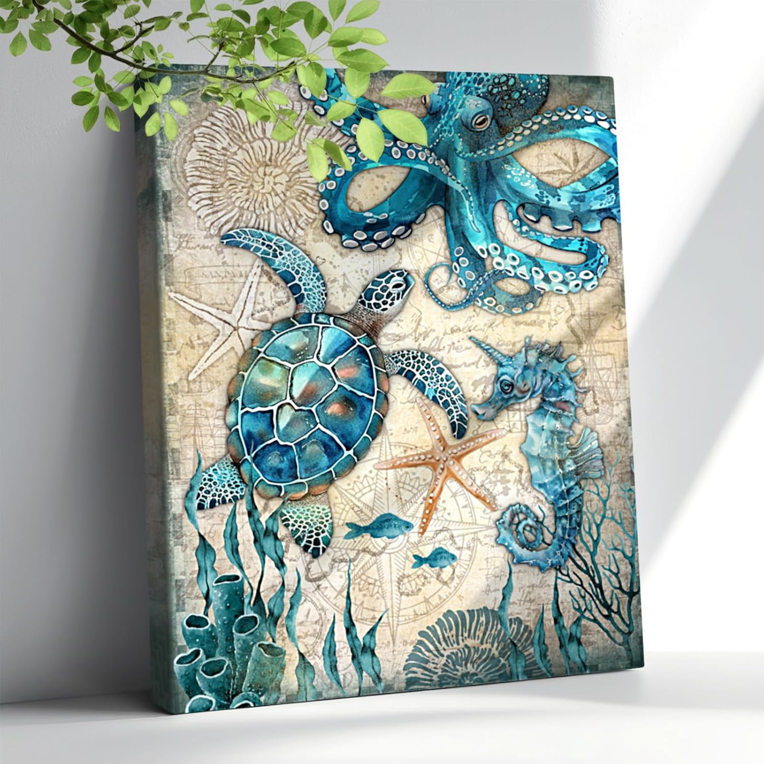 ASPORIC Cool Purple Turtle Print Cool Animal Metal Tin Poster Wall Art ...