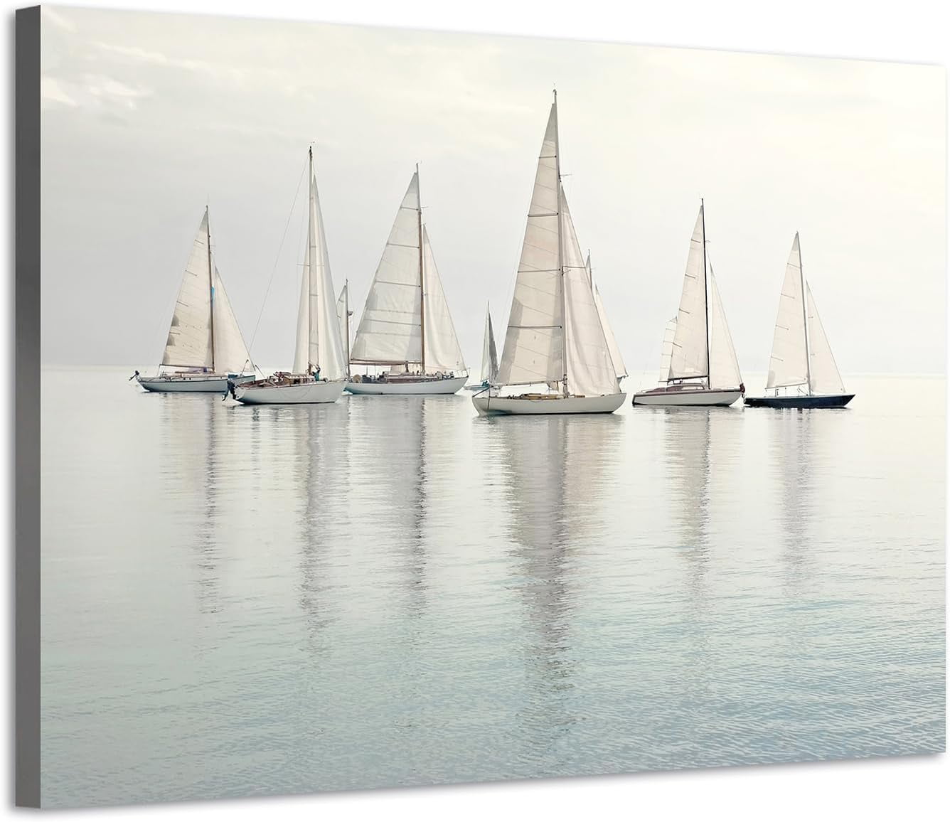 AEFER Nautical Sailing Picture Wall Art - Coastal Sailboat Canvas Ocean ...