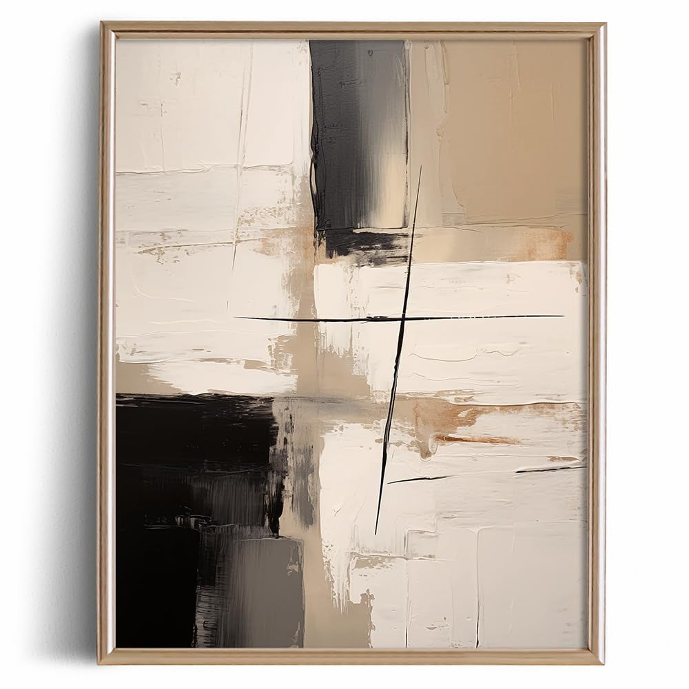 AEFER Neutral Earthy Tone Abstract Wall Art Decor - Mid Century Modern ...