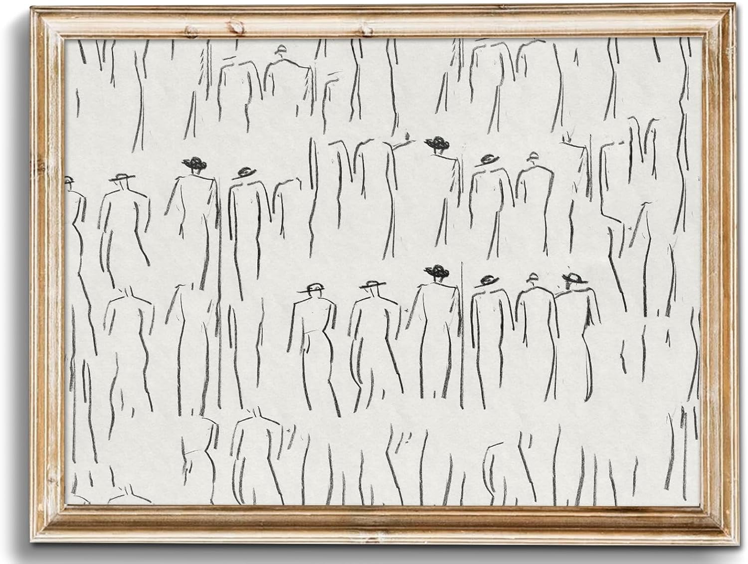 AEFER Neutral Sketch Wall Art Prints, Vintage Abstract Figure Canvas ...