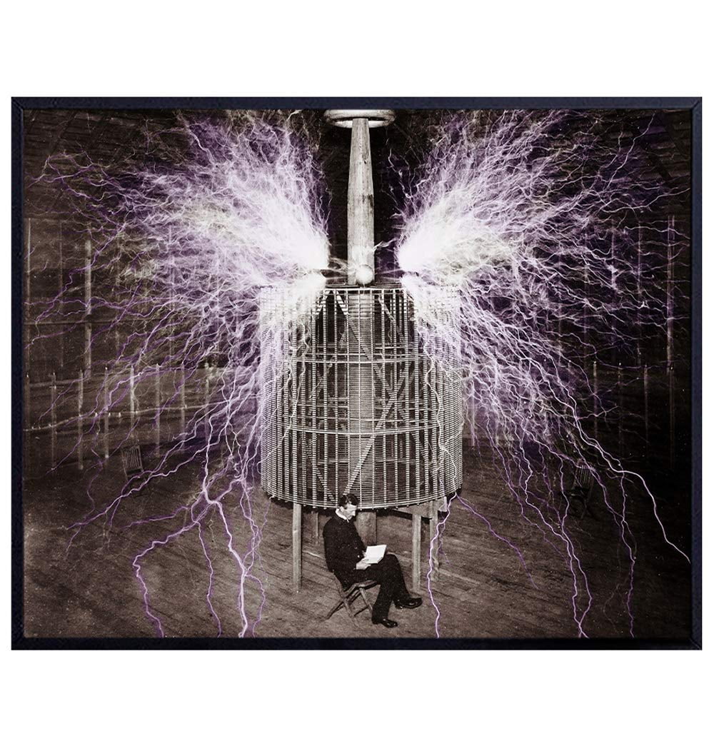 AEFER Nikola Tesla Poster Print -Wall Art Home Decor Vintage Photo ...
