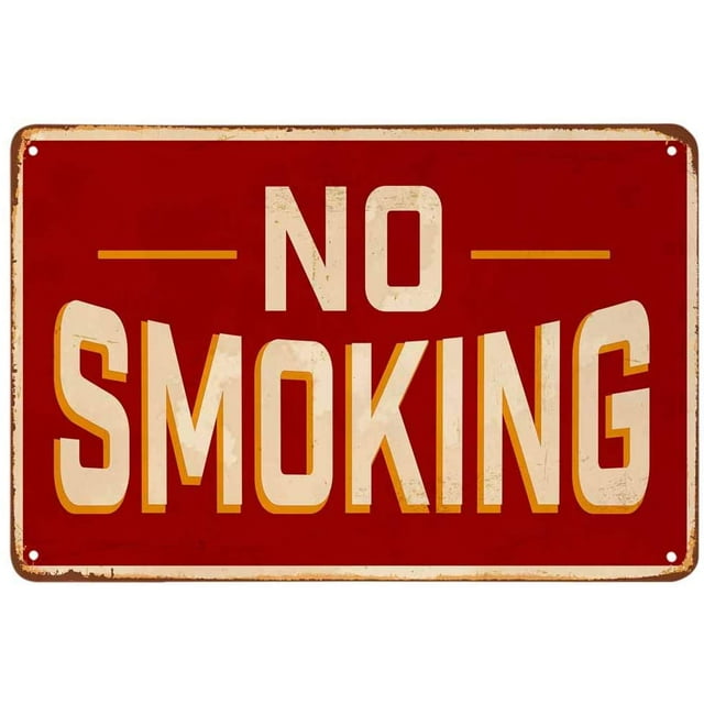 AEFER No Smoking Tin Sign,Red Vintage Metal Tin Signs for Cafes Bars ...