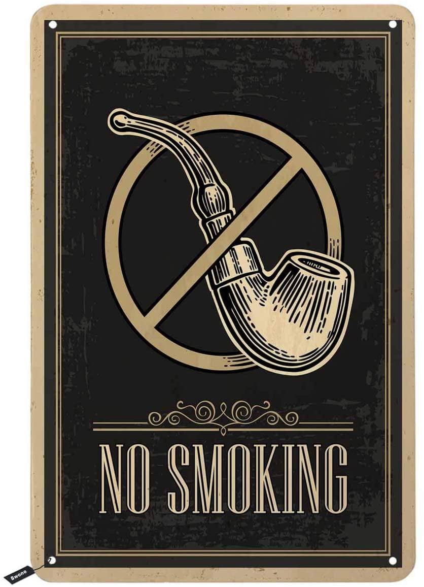 AEFER No Smoking Tin Signs,Retro Poster Pipe on Dark Background Vintage ...