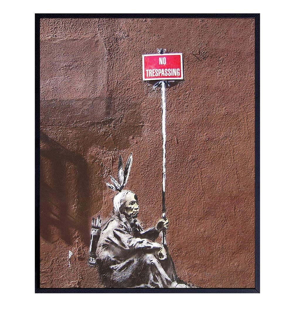 AEFER No Trespassing Sign-Banksy Wall Art Poster-Urban Street Art Mural ...