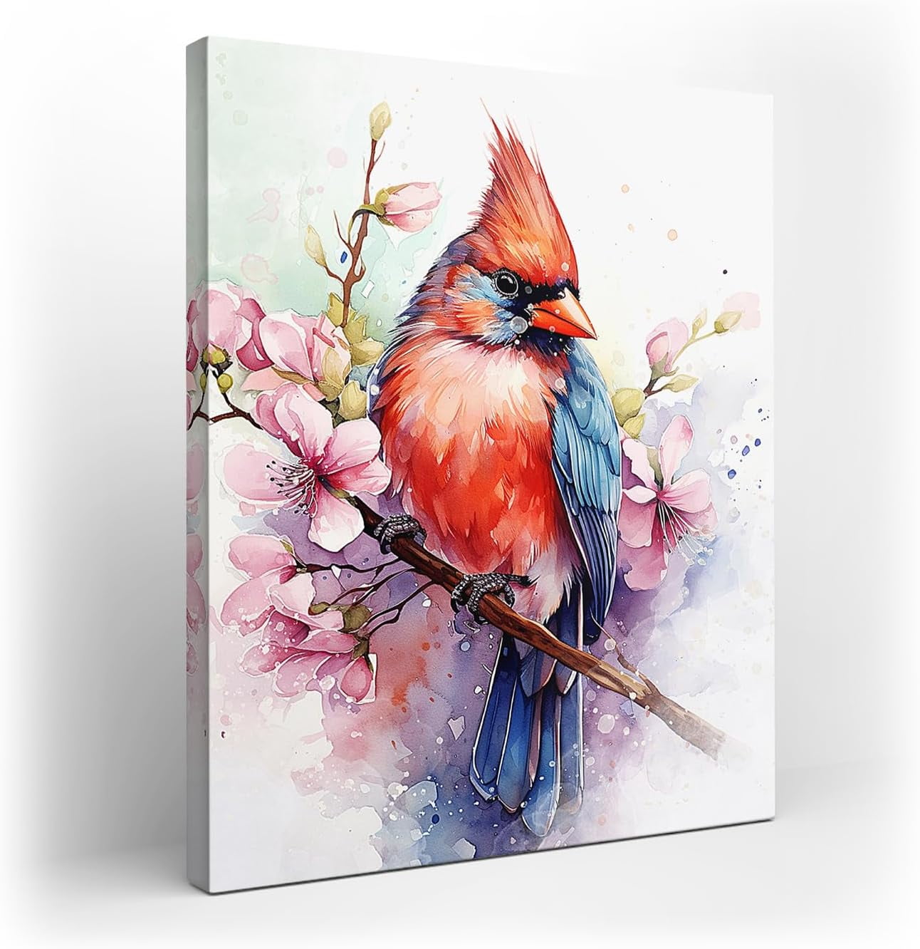 AEFER Northern Cardinal Canvas Wall Art Watercolor Cardinal Print ...
