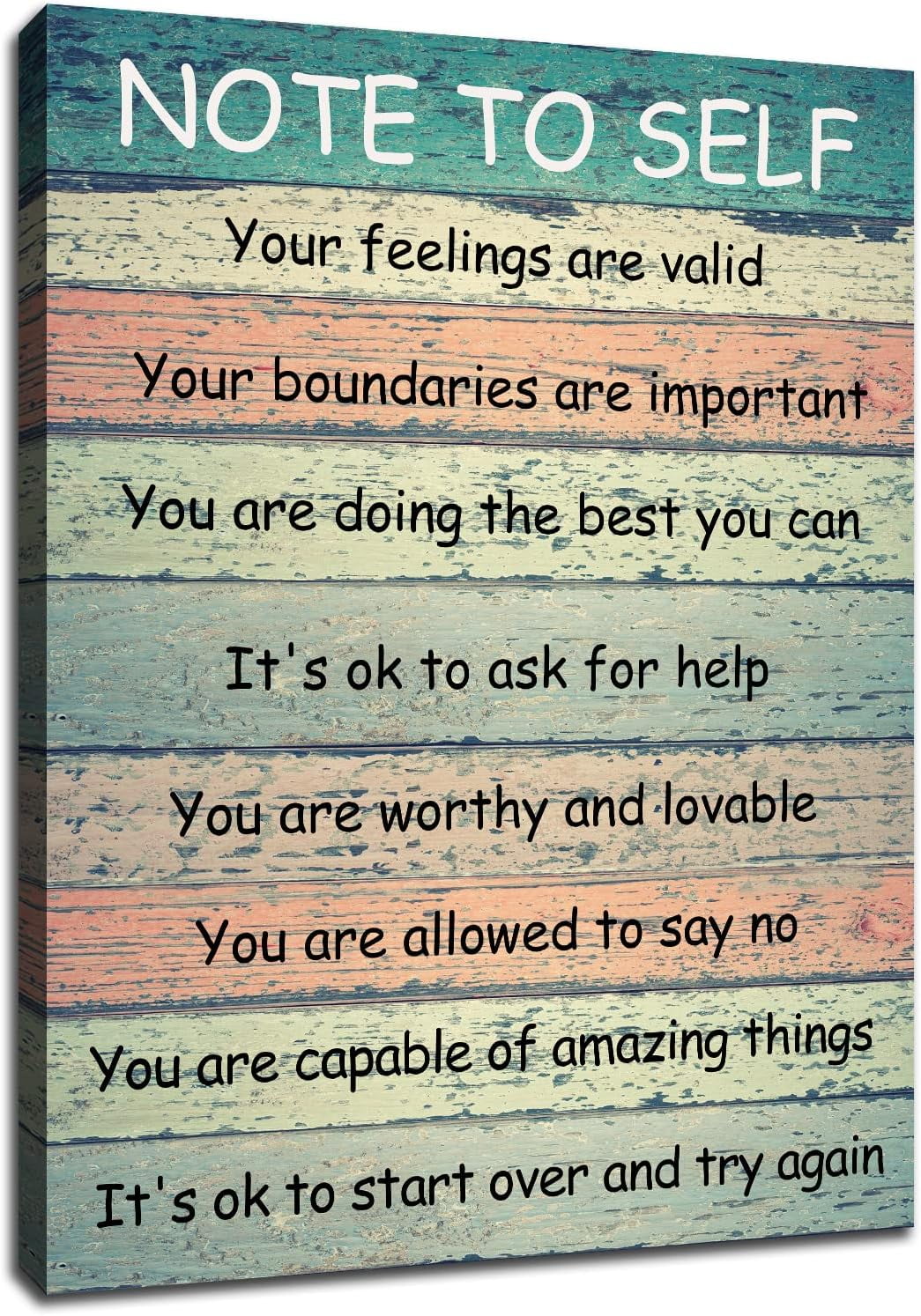 AEFER Note to Self Inspirational Quotes Canvas Wall Art Motivational ...