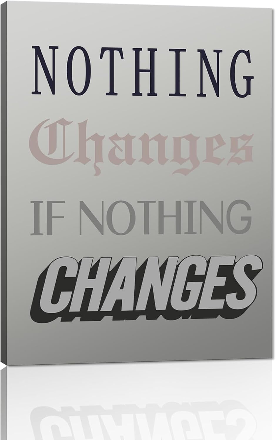AEFER Nothing Changes If Nothing Changes Motivational Quote Canvas ...