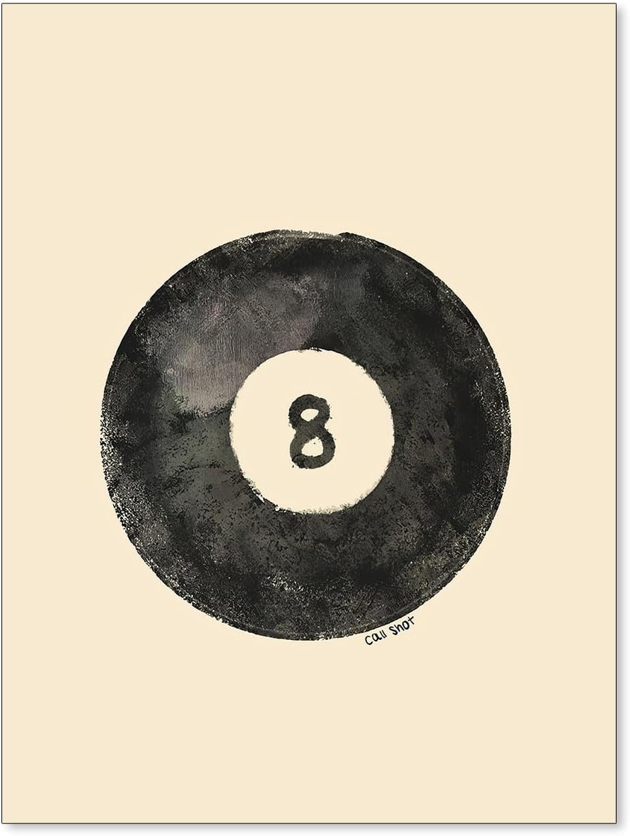 AEFER Number 8 Pool Ball Posters Vintage Black and White Canvas Wall ...