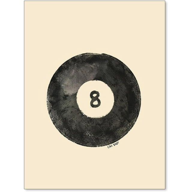 AEFER Number 8 Pool Ball Posters Vintage Black and White Canvas Wall ...
