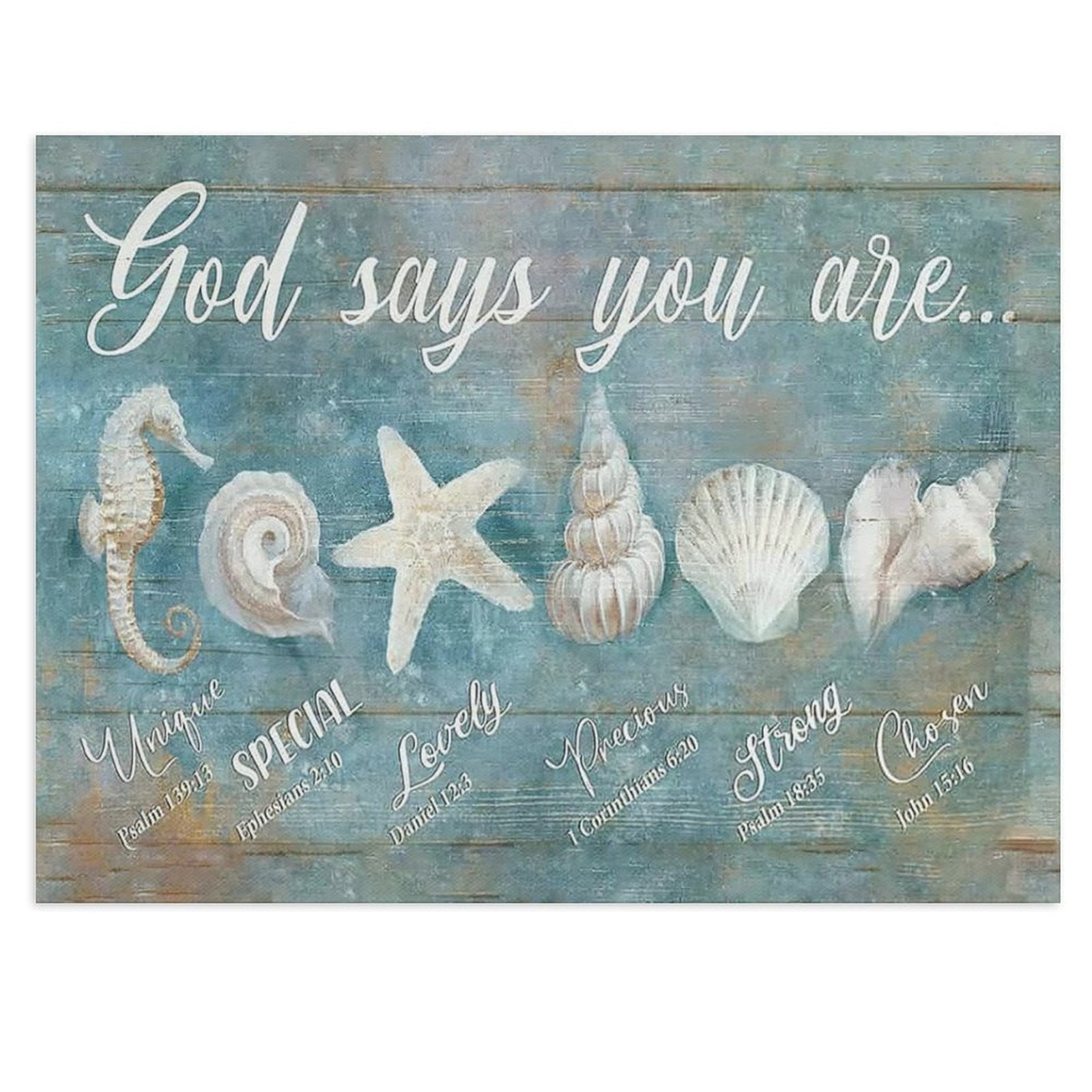 AVOI Ocean Beach Nautical Seashell Starfish Wall Art God Says You Are ...