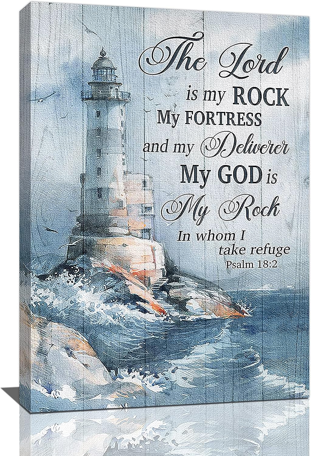 AEFER Ocean Lighthouse Wall Art Christian Psalm Bible Quotes Wall Decor ...