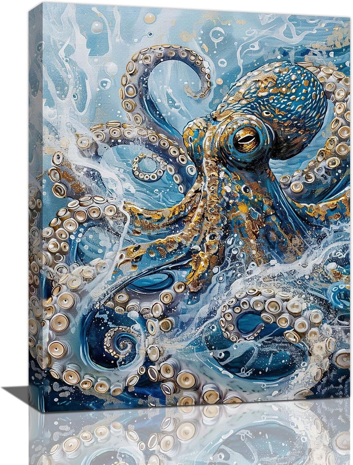 AEFER Octopus Bathroom Canvas Wall Art Ocean Octopus Pictures Decor ...