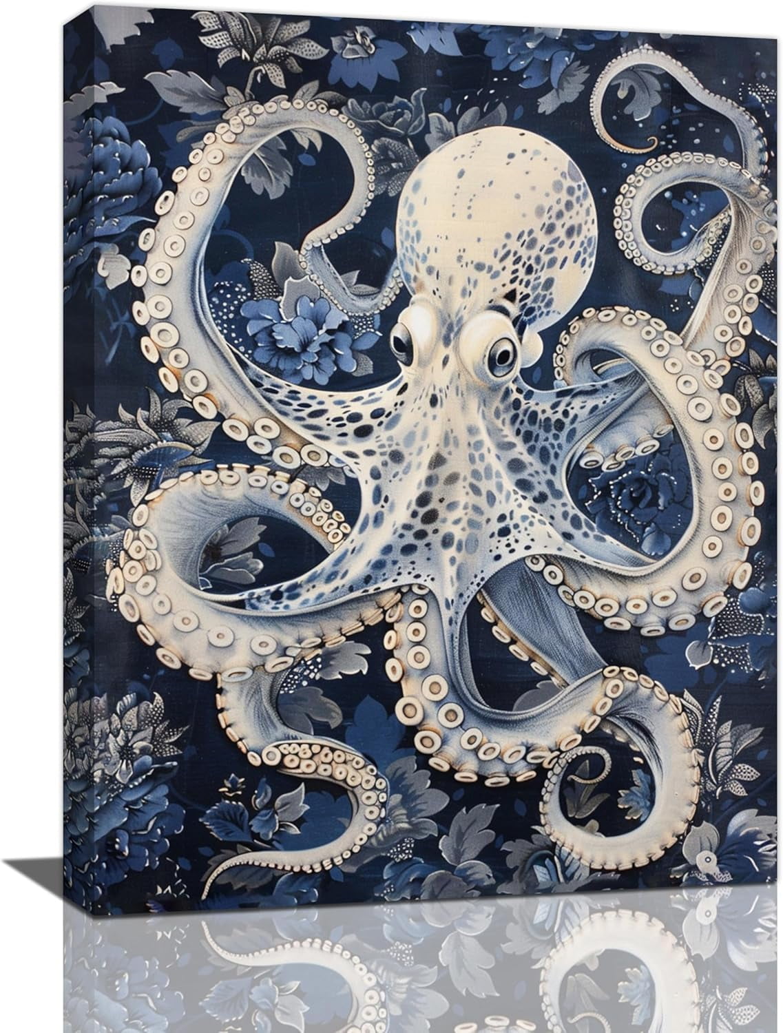 AEFER Octopus Wall Art Ocean Marine Nautical Pictures Wall Decor Navy ...