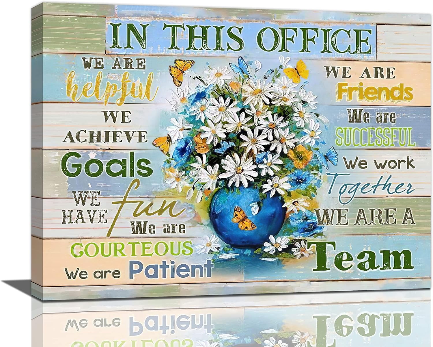 AEFER In This Office Inspirational Wall Art Motivational Quotes Daisy ...