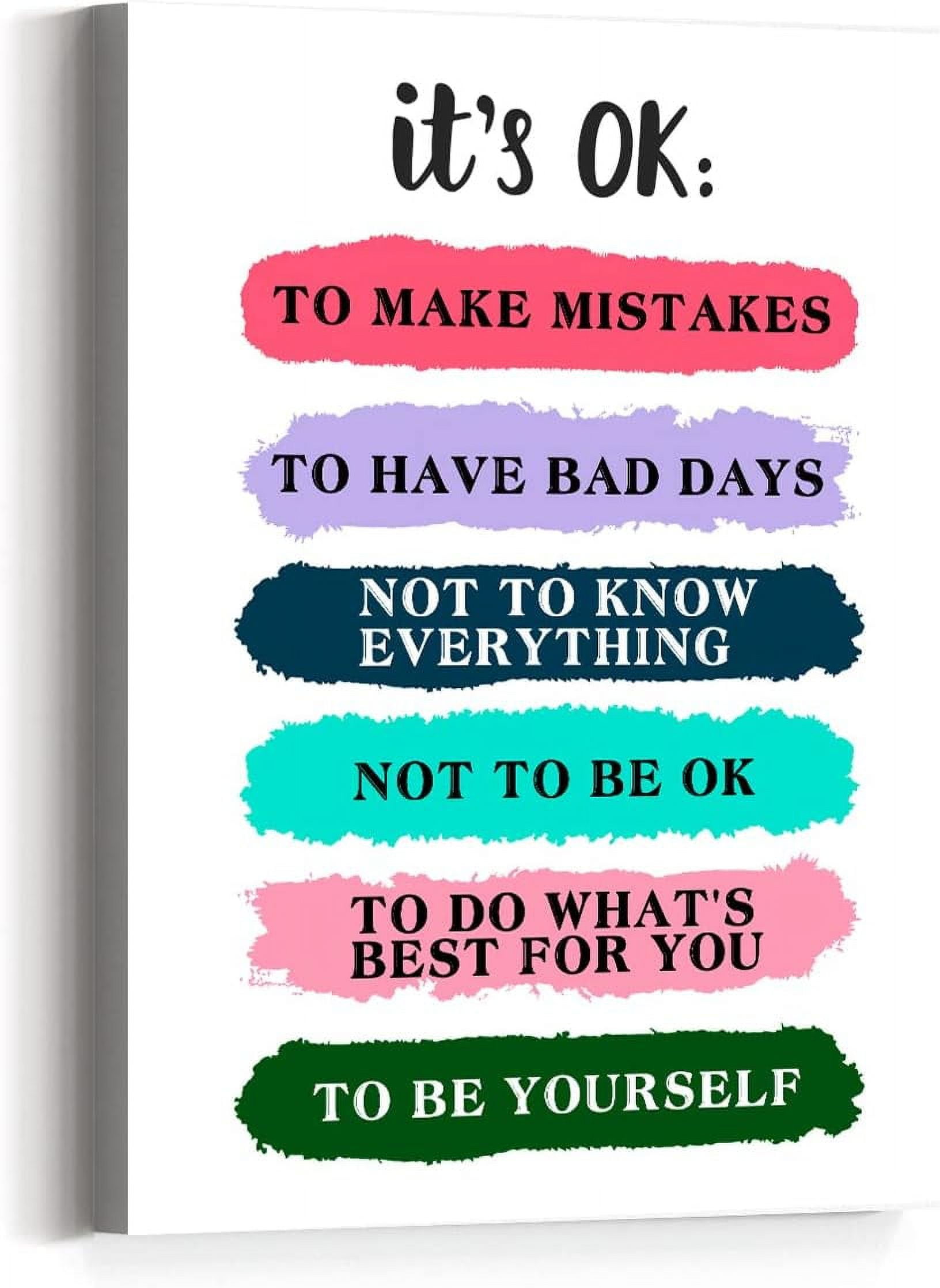 AEFER It's Ok Not to Be Ok Wall Art,Positive Affirmations Wall Decor ...