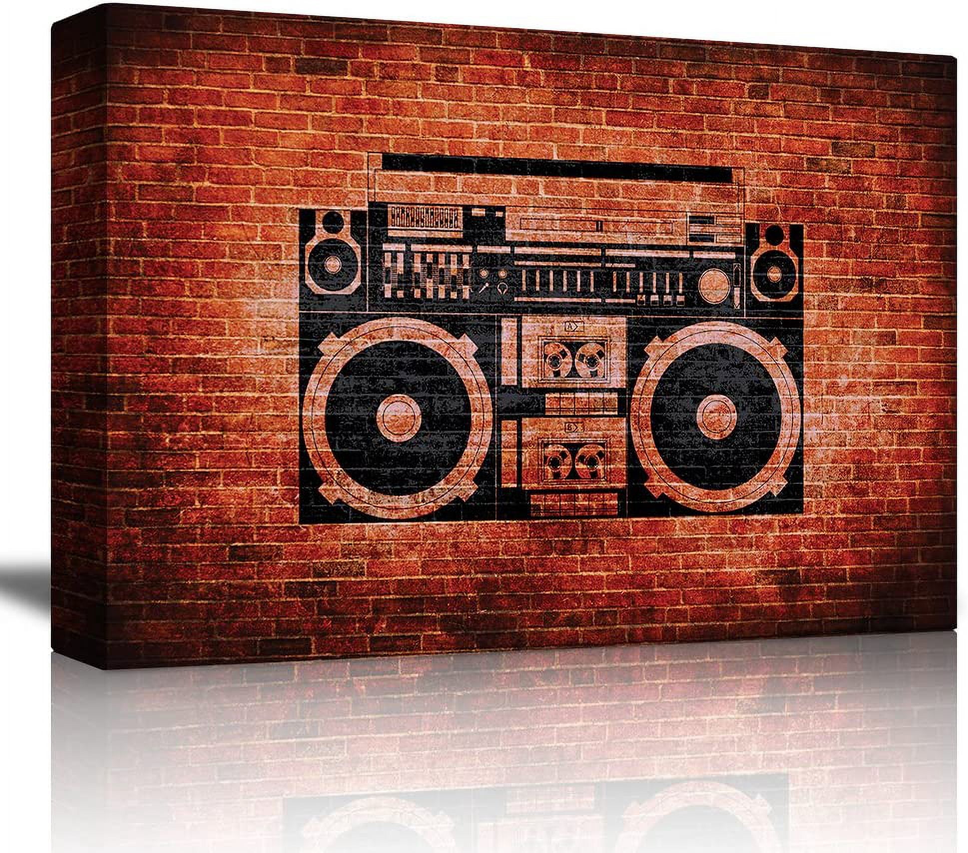 AEFER Old School Stereo on a Brick Wall with Vignette Background ...