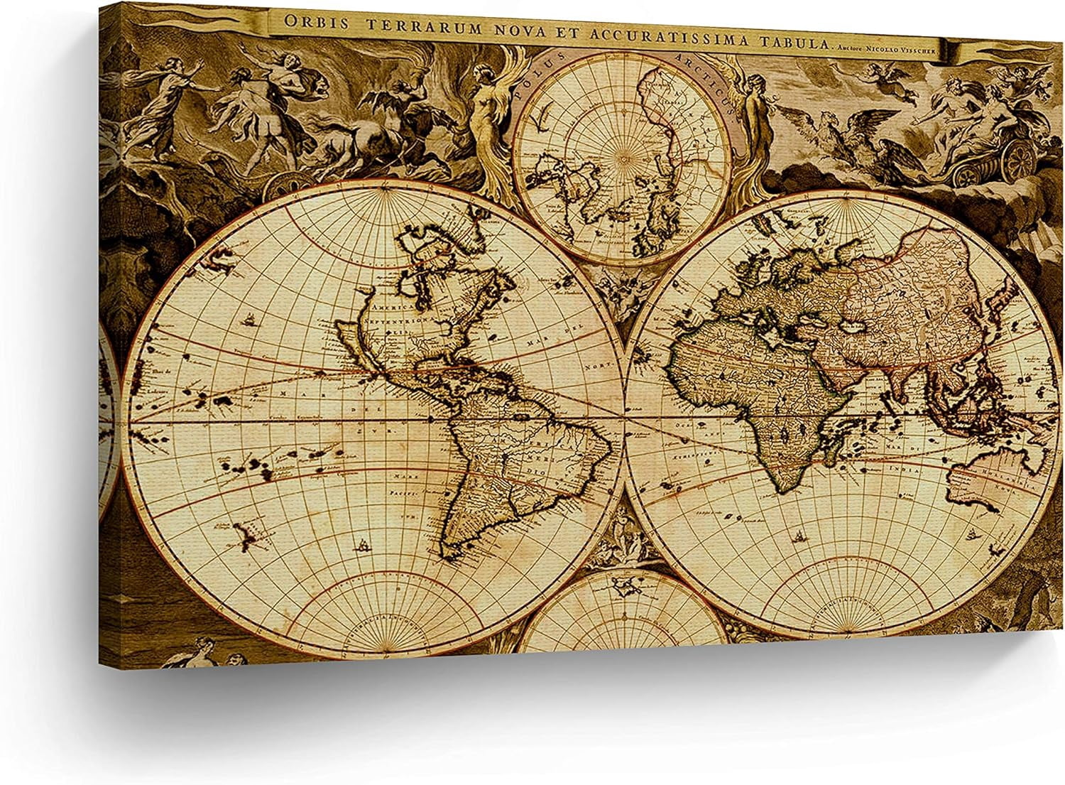 AEFER Old World Map Vintage Testament Retro Canvas Print Decorative Art ...