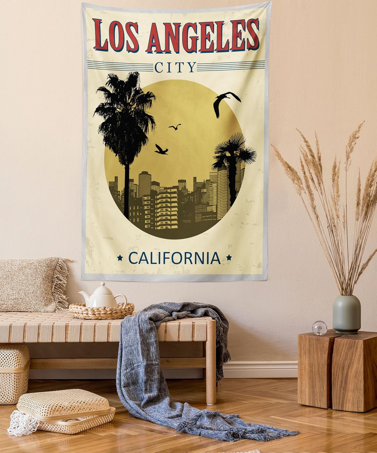 AEFER Olive Red Fabric Wall Hanging Decor for Bedroom Living Room Dorm ...