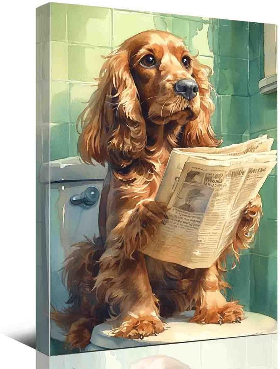 AEFER Original-Cocker Spaniel Wall Art,Funny Bathroom Decor,Cocker ...