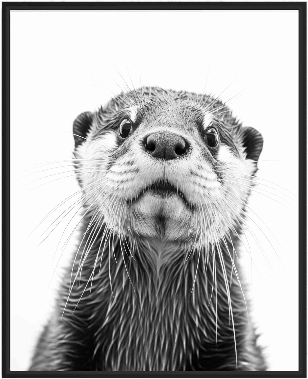 AEFER Otter Art Prints Posters, Black and White Photography Wall Art ...