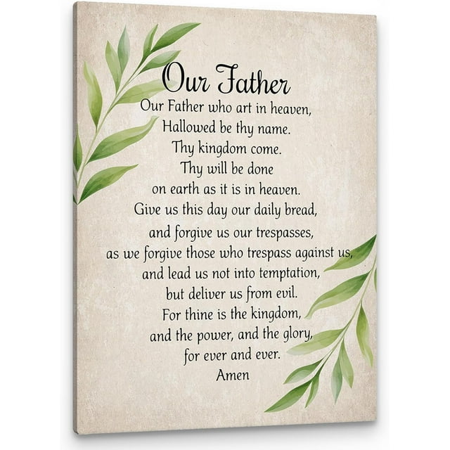 AEFER Our Father Prayer Wall Decor,Christian The Lords Prayer Wall Art ...