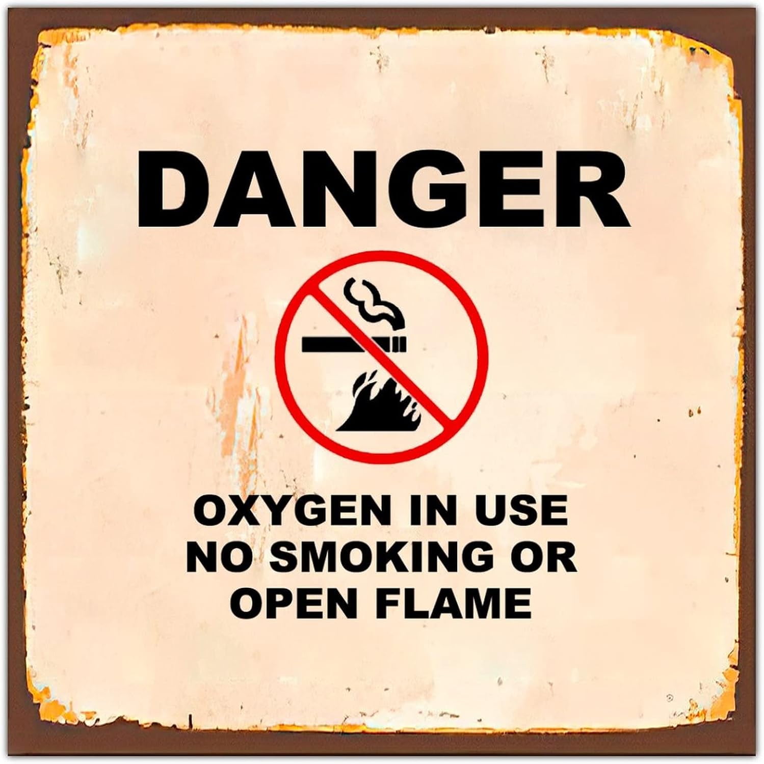 AEFER Oxygen In Use, No Smoking or Open Flames Danger Vintage Aluminum ...