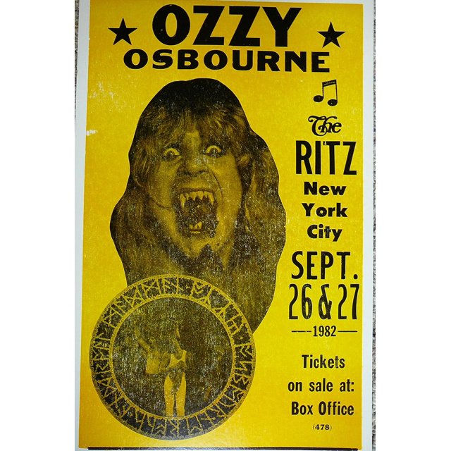 AEFER Ozzy Osbourne at The Ritz in NYC Poster Unframe: 24x20inch ...