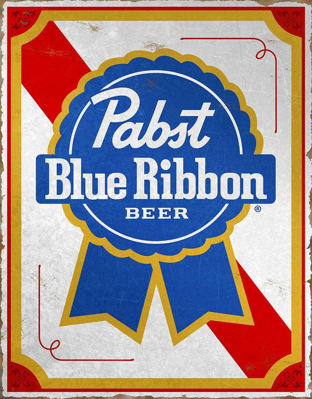 AEFER PBR - Pabst Blue Ribbon Beer Tin Sign - Nostalgic Vintage Metal ...