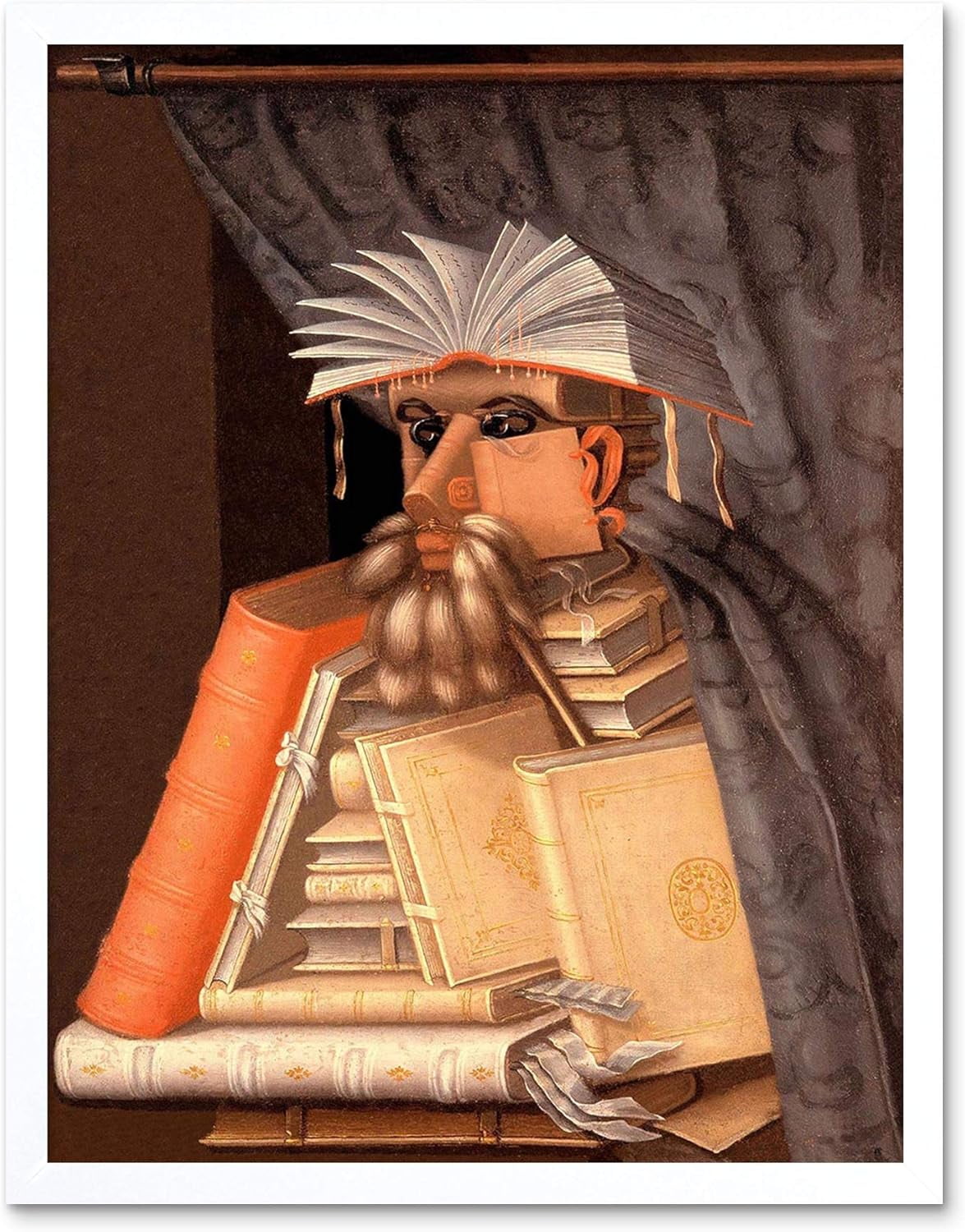 AEFER Painting Allegory Portrait Arcimboldo Librarian Detail Wall Art ...