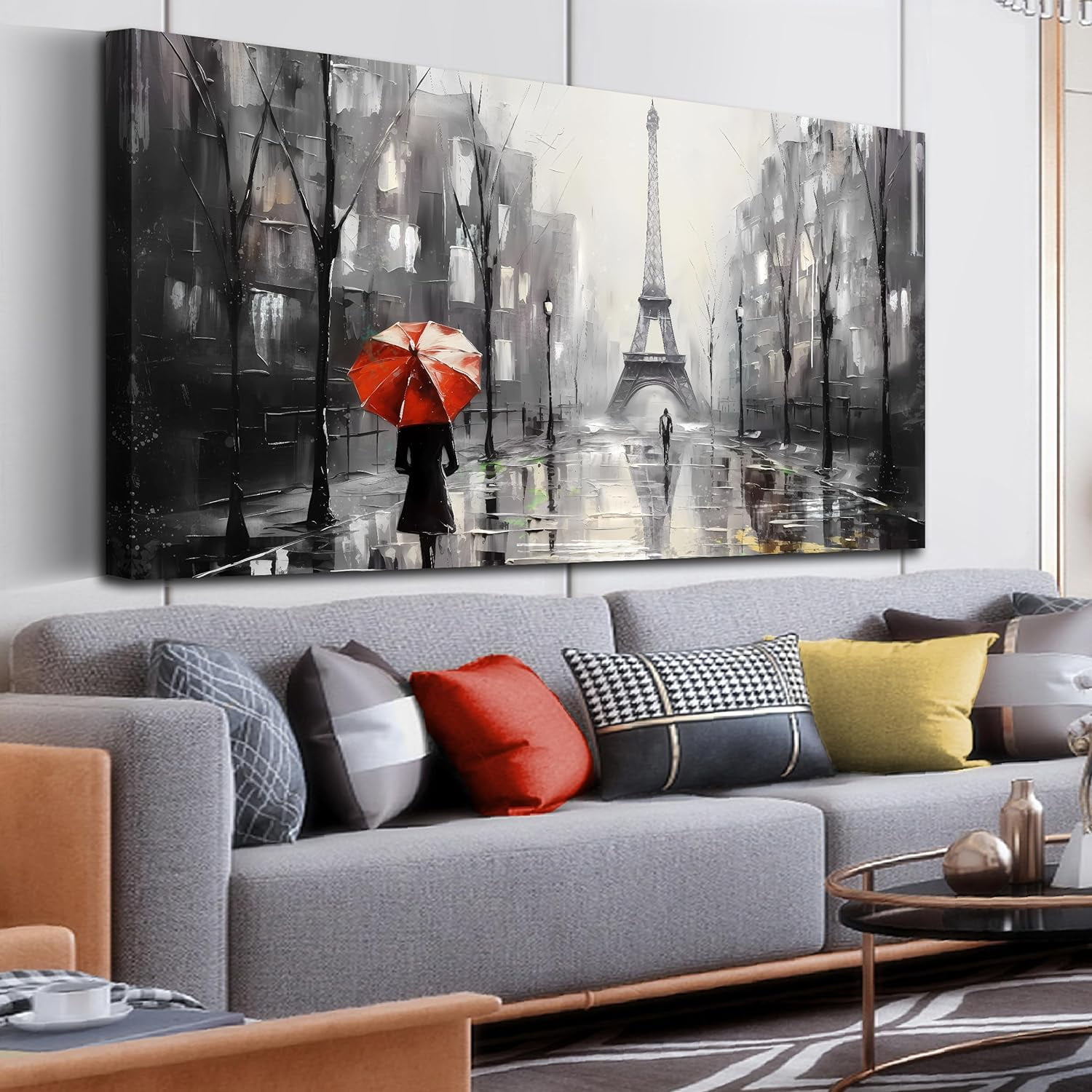 AEFER Paris Wall Art for Living Room, Black and White Eiffel Tower Wall ...