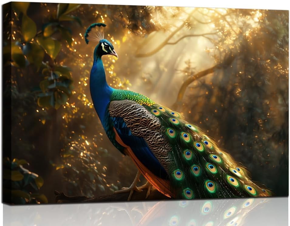 AEFER -Peacock Wall Art - Stunning Peacock Garden Wall decor and ...