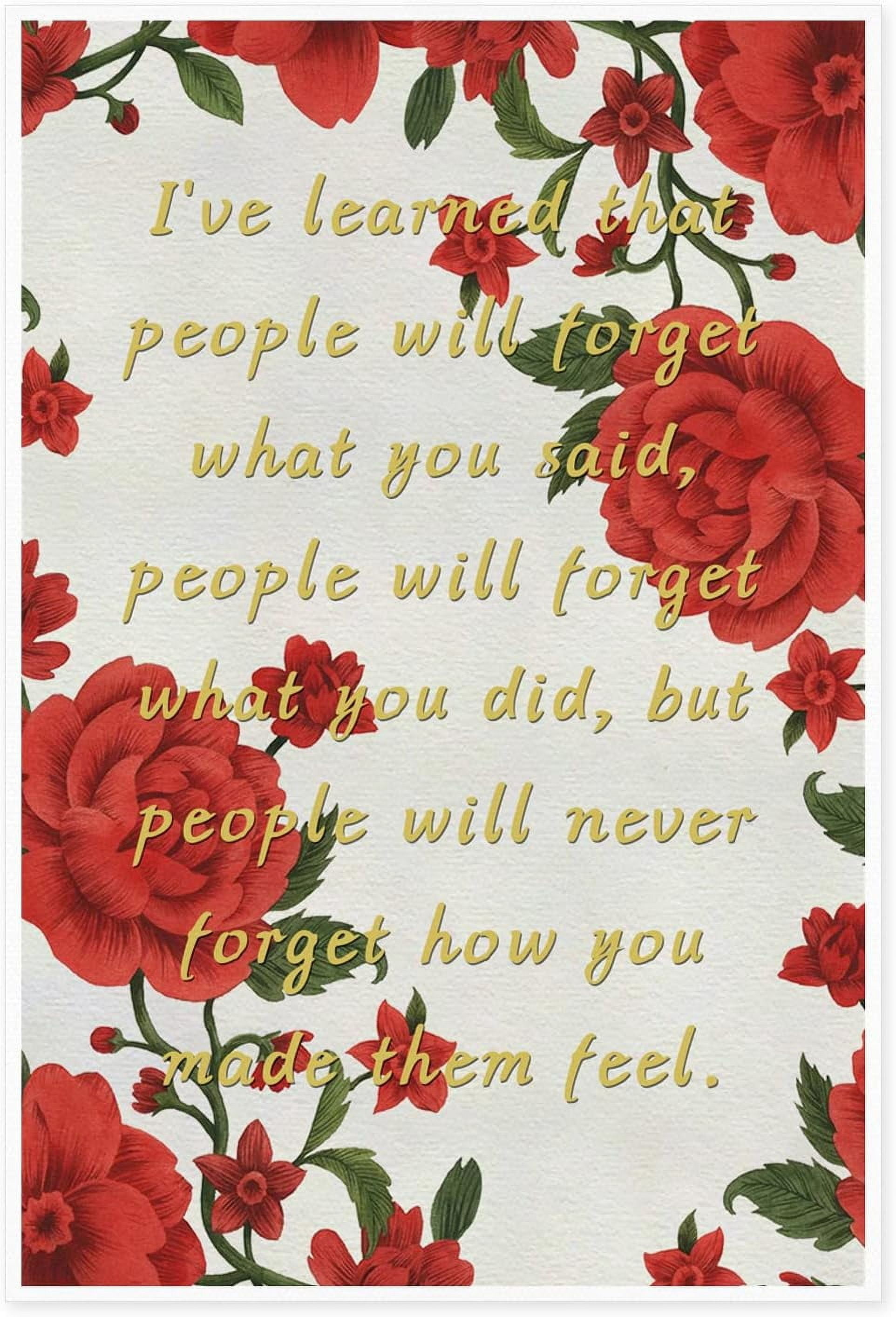 AEFER People Will Forget What You Said Quote Canvas Painting Modern ...