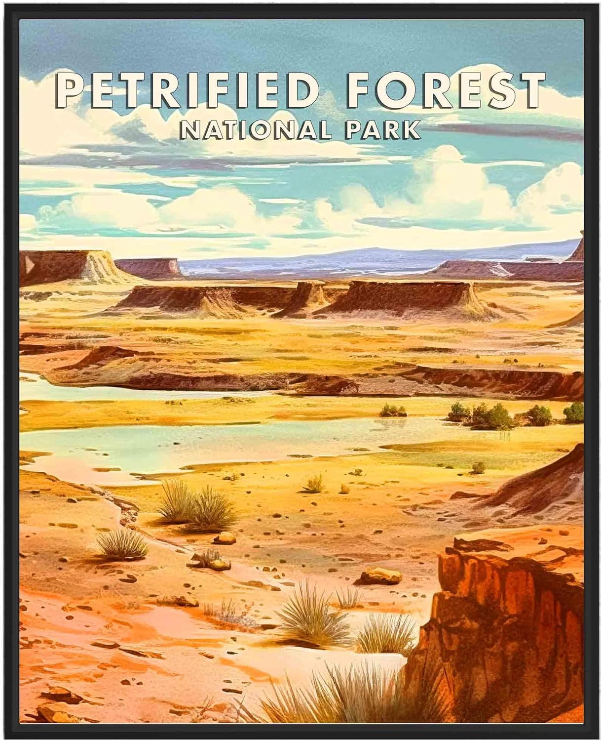 AEFER Petrified Forest National Park Poster Art Print Retro Mountain ...