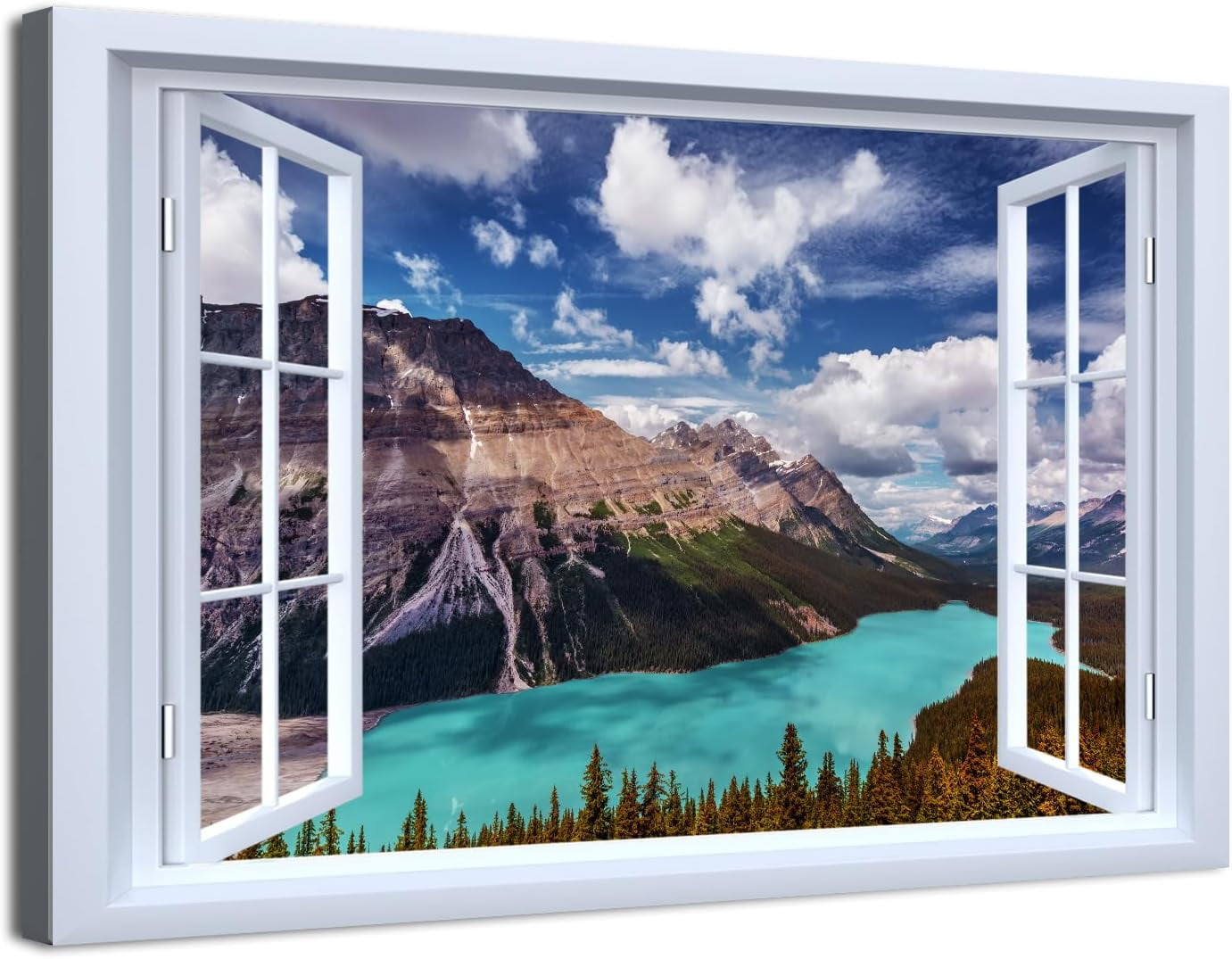 AEFER Peyto Lake Wall Art Window View Colorado Mountain Wall Decor ...