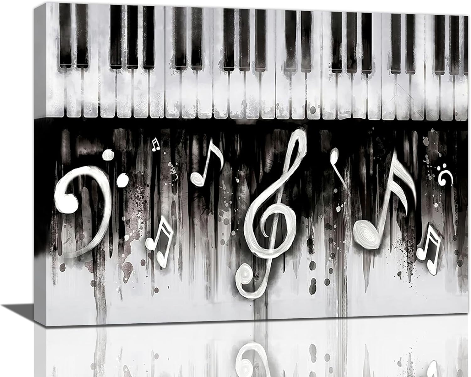 AEFER Piano Wall Art Music Note Pictures Wall Decor Black And White ...