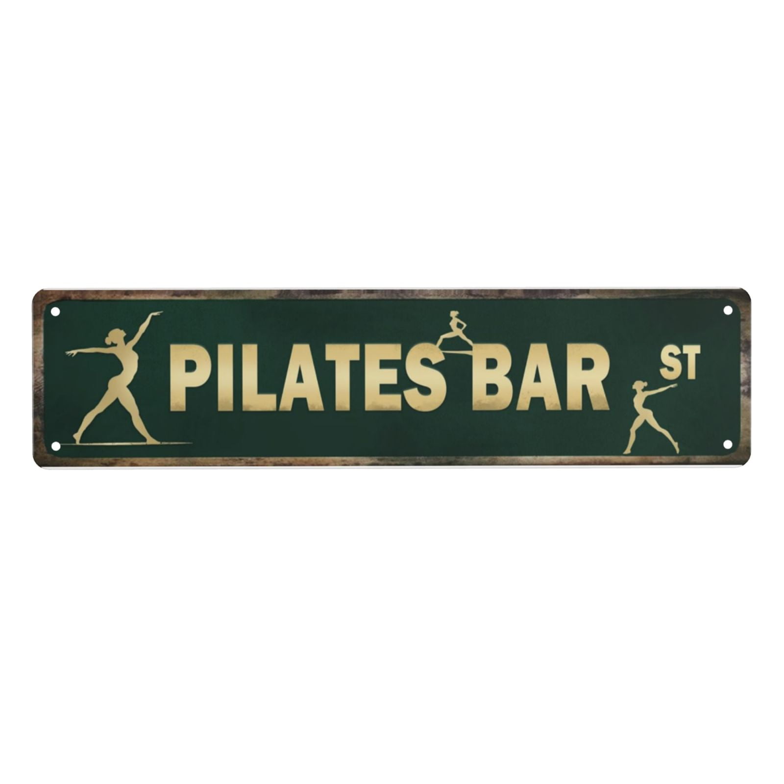 AEFER Pilates Bar ST Workout Poster Green Girls Room Door Decor Metal ...