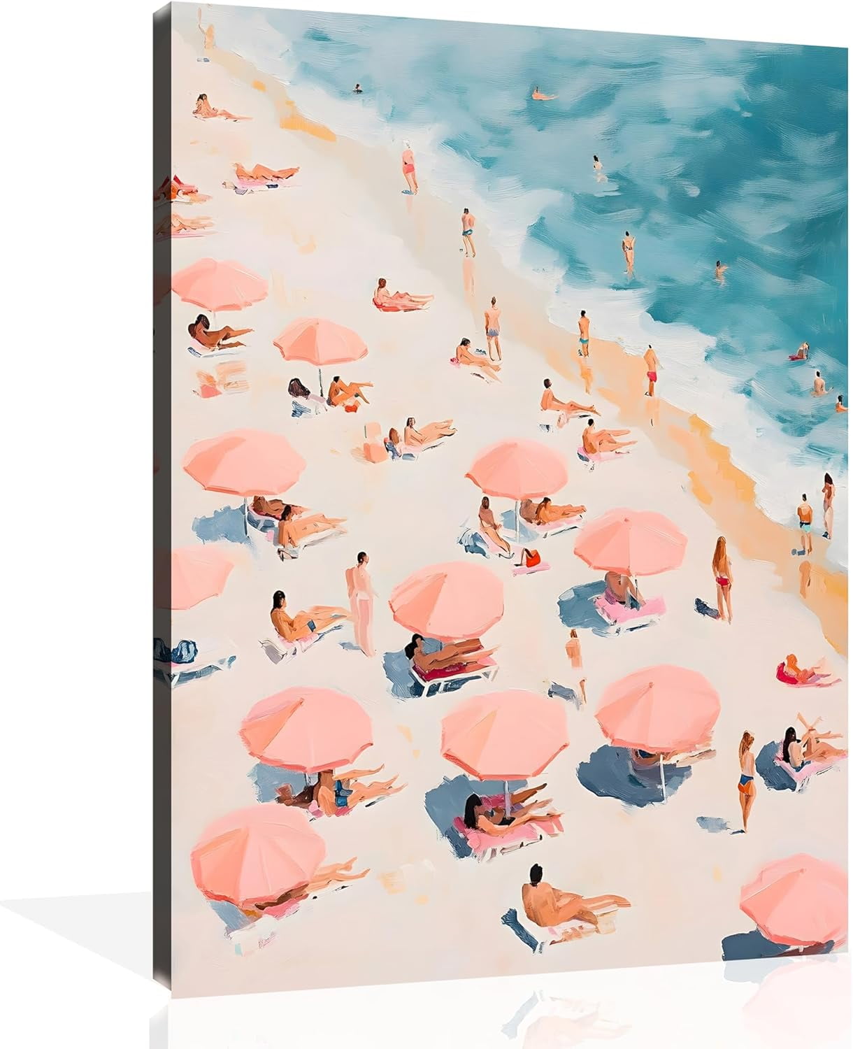 AEFER Pink Beach Poster Aesthetic Pink Ocean Wall Art Western Cowgirl Beachy Surfing Pictures ...