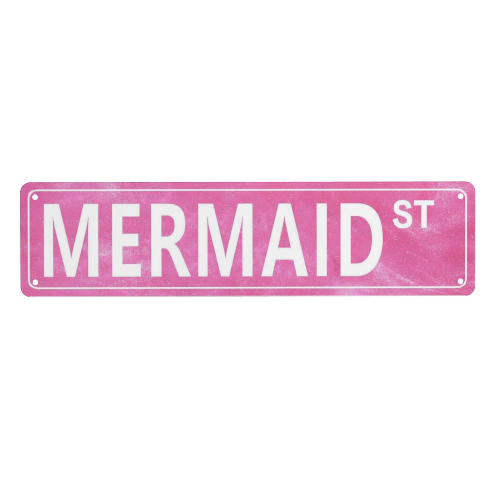 AEFER Pink Mermaid Wall Decor Metal Tin Signs Street Poster Cute Room ...