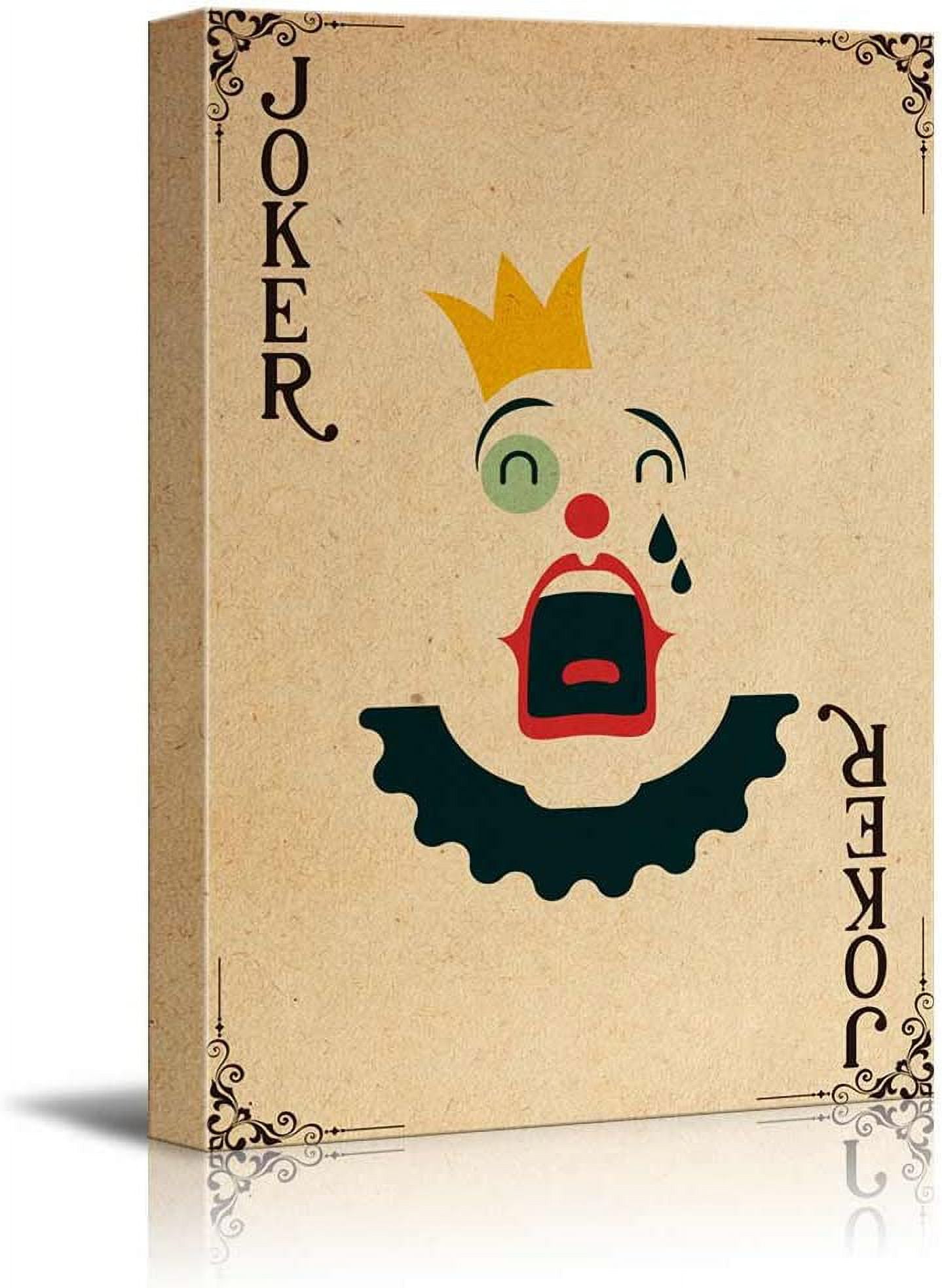 AEFER Poker Cards Canvas Wall Art - Joker - Joker with Red Lips and a ...