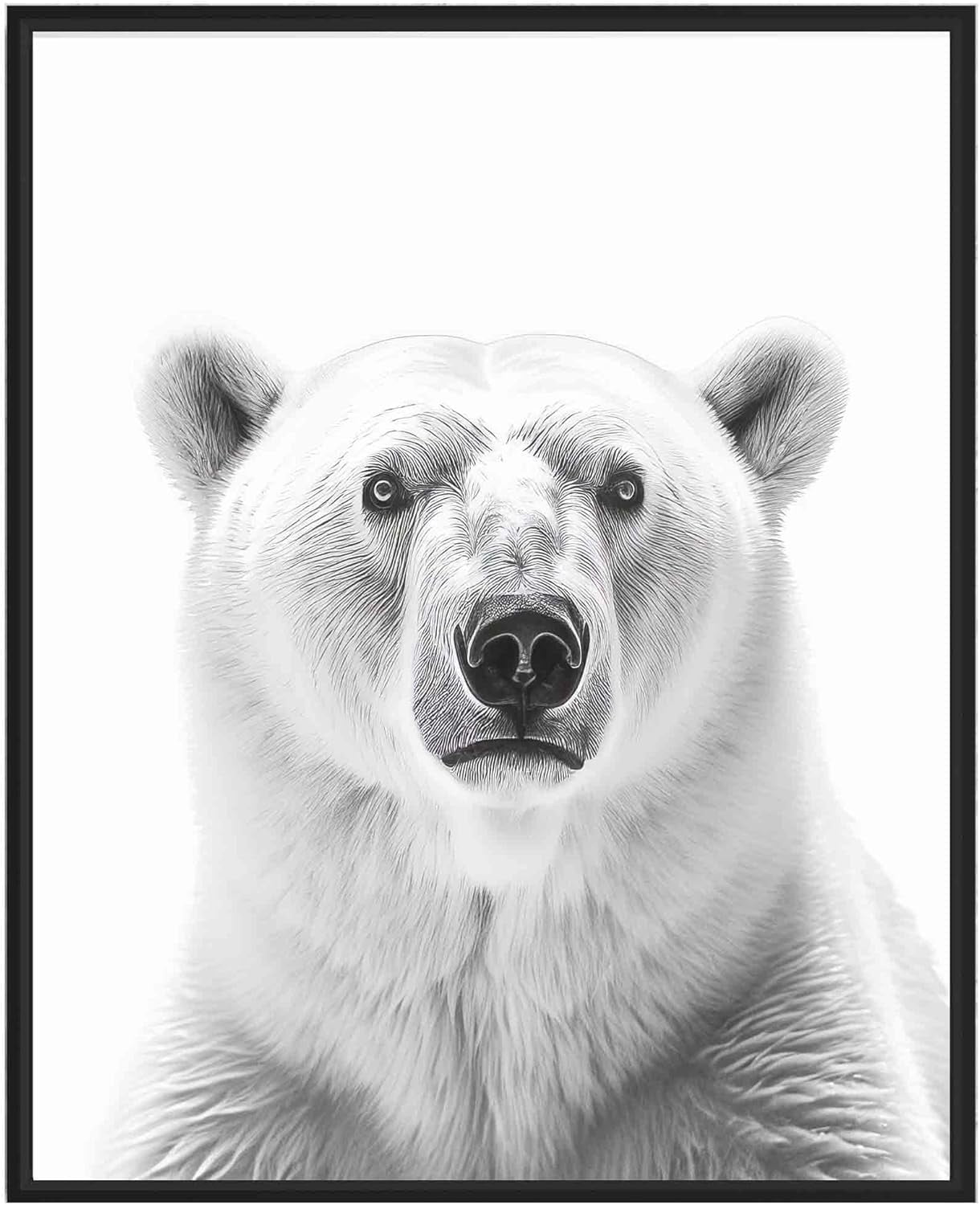 AEFER Polar Bear Animal Art Prints Posters, Black and White Photography ...