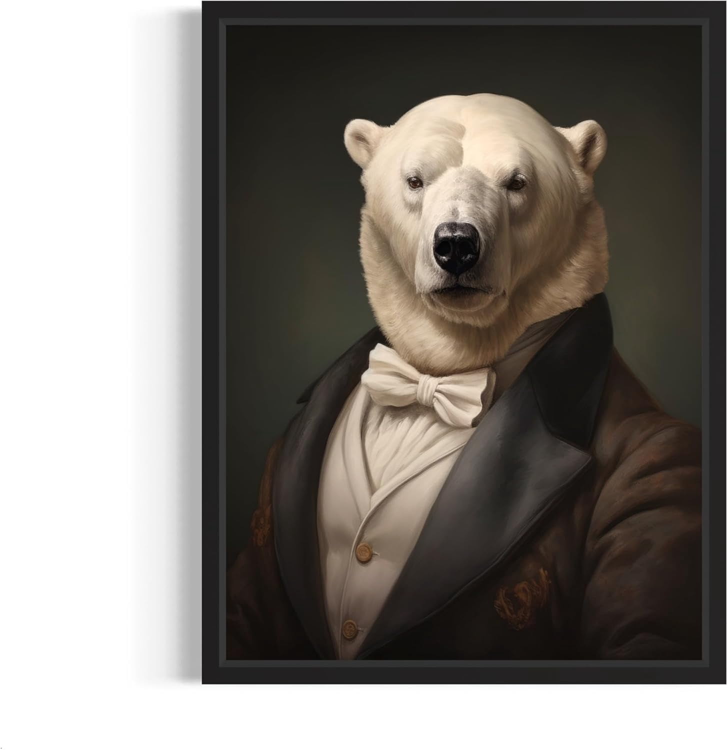 AEFER Polar Bear Vintage Portrait Poster Art Print, Classic Animals ...
