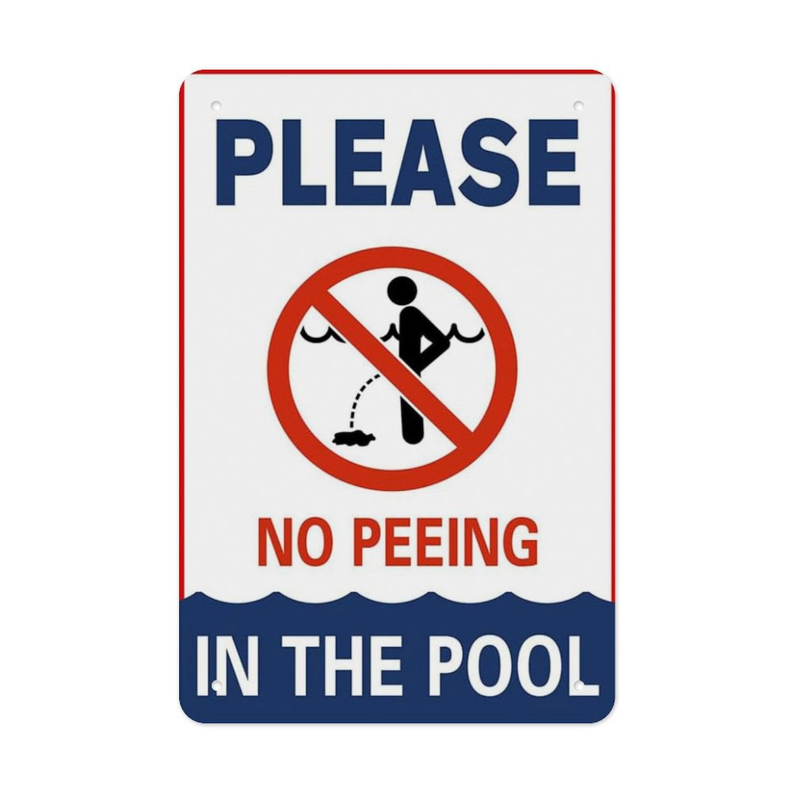 AEFER Pool Signs Vintage Please No Peeing In The Pool Metal Tin Sign ...