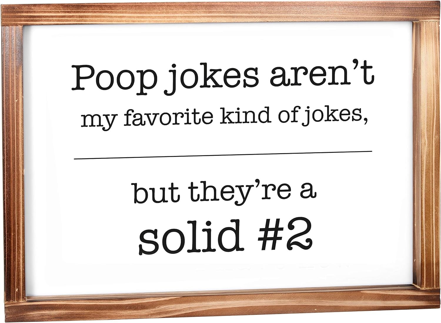 AEFER Poop Joke Sign 11x16 Inch, Poop Wall Bathroom Sign, Funny ...