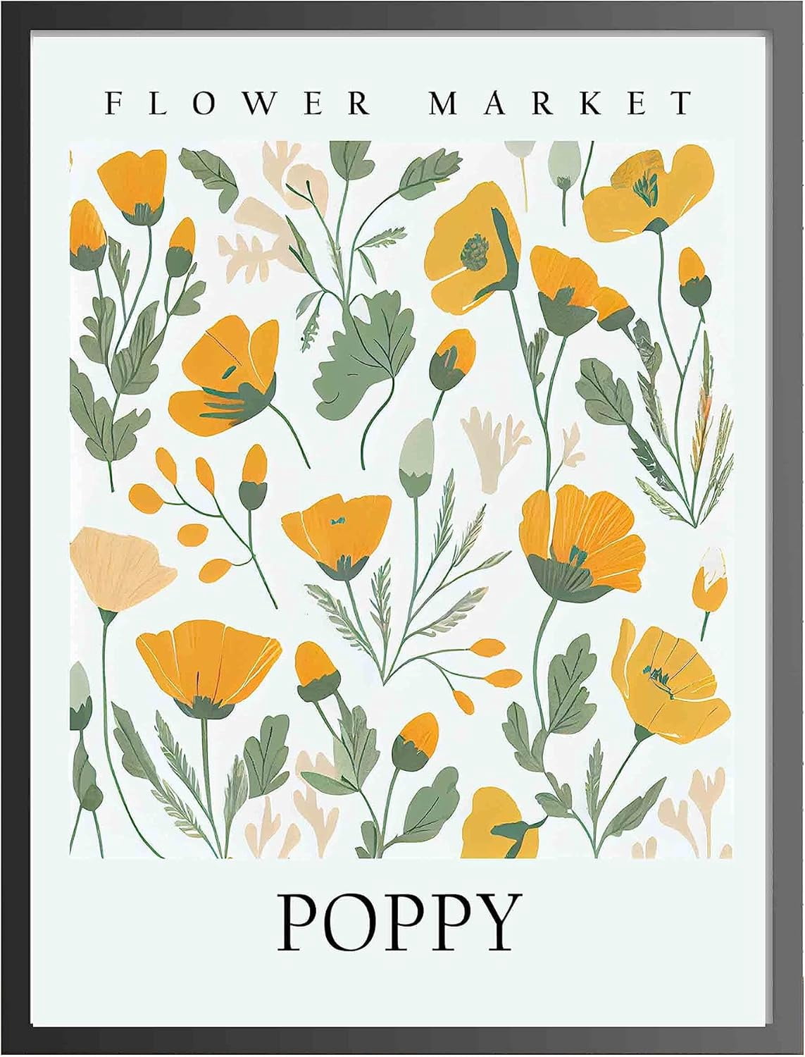 AEFER Poppy Art Print, Flower Market Poster Wall art Decor, Botanical ...